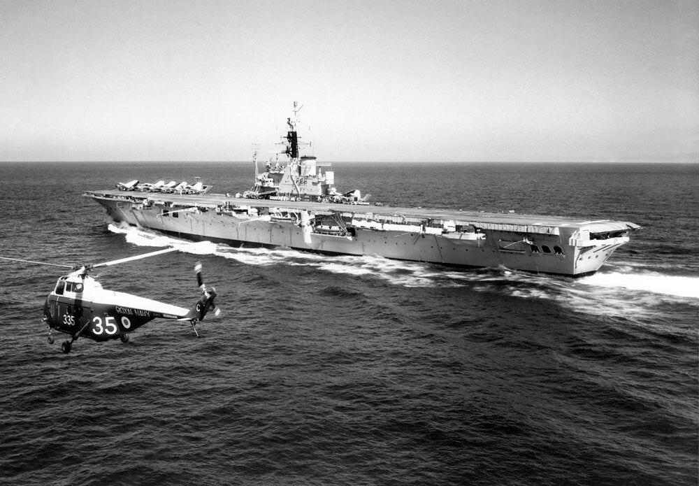 HMS Centaur (R06) Photo Print - With Helicopter - Royal Navy Centaur C ...