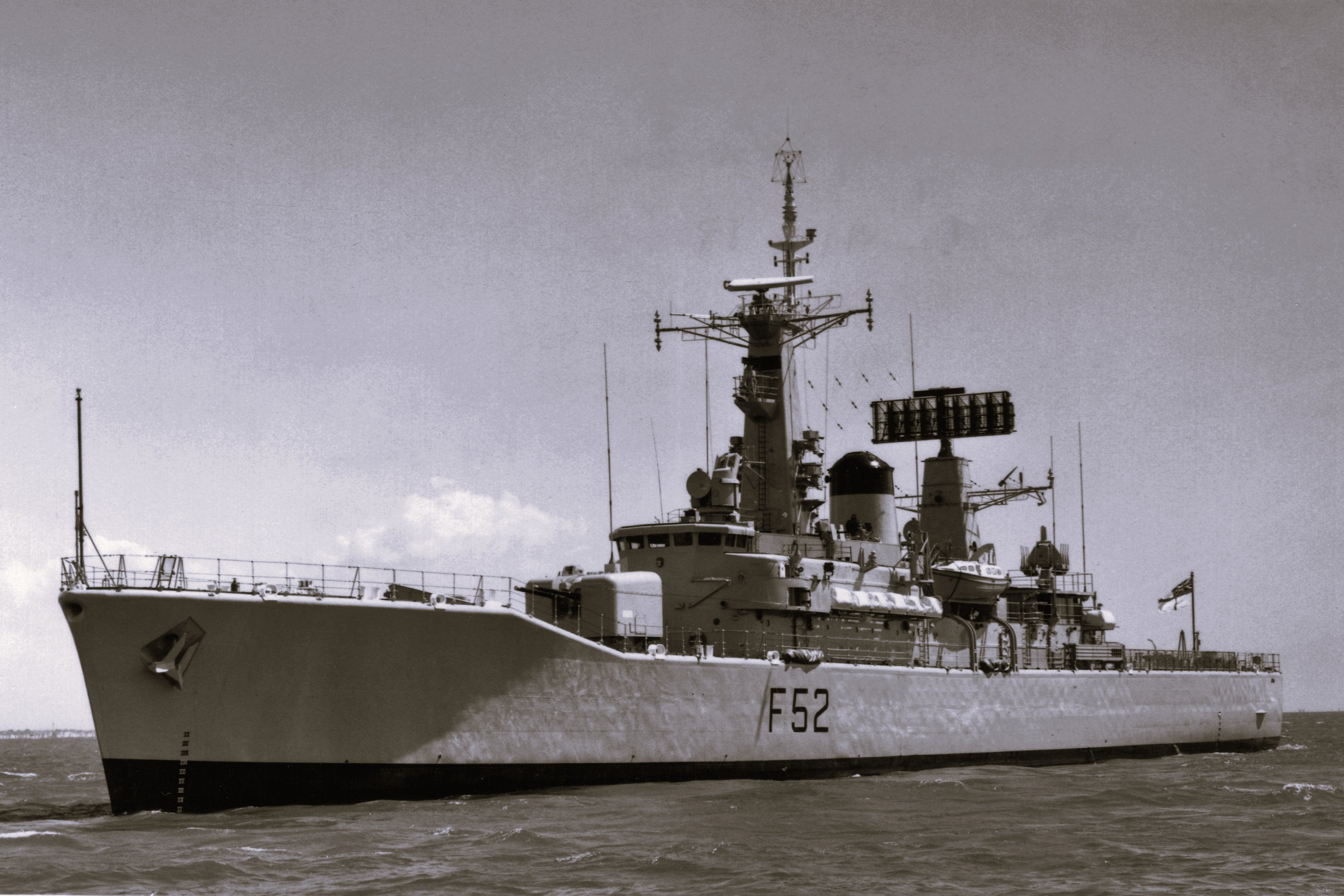 HMS Juno (F52) - Low Port Side View - Royal Navy Leander Class Frigate ...